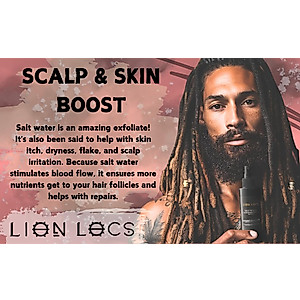 Lion Locs Starter Twist and Lock Spray for New Dreadlocks | Vegan Sea Salt Mist with Essential Oils & Aloe (4oz)