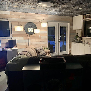 TD04 Smocked Gold Faux Tin Glue up, Drop in Ceiling Tile, Pack of 10 2'X2' Tiles. Covers 40 sq.ft. Easy to Install PVC Panels, Great for DIY Projects - Antique Vintage Look Ceiling, 3D Wall Paneling