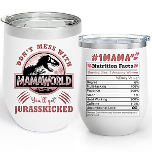 Mamaworld Tumbler, #1 Mama Nutrition Facts, You’ll Get Jurasskicked Funny Gift for Mother’s Day or Birthday