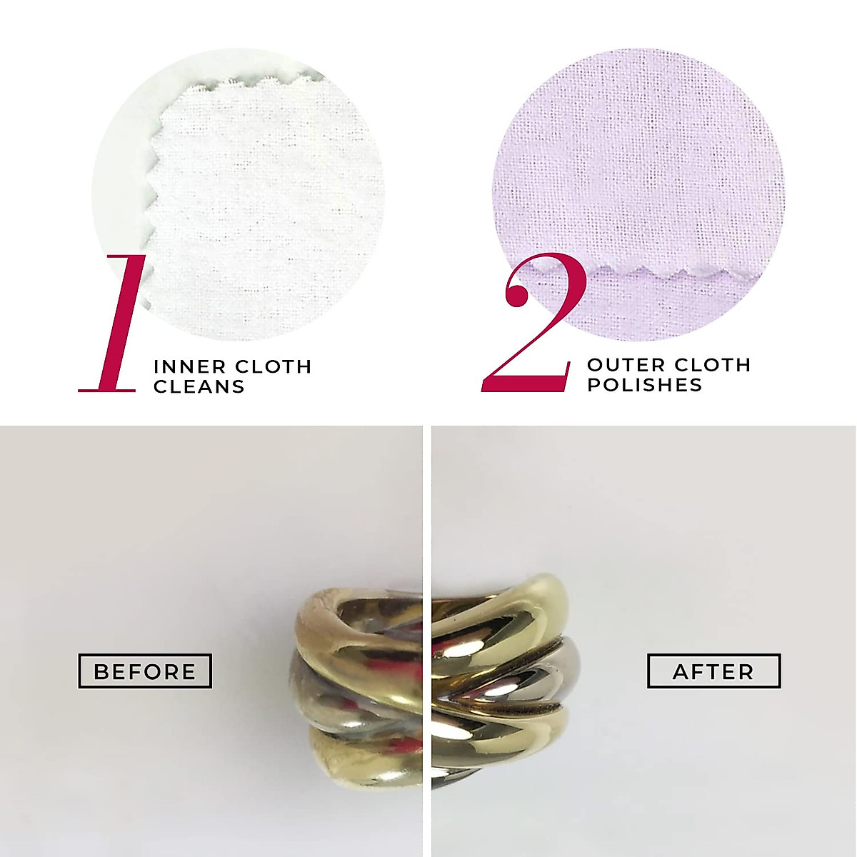 CONNOISSEURS Premium Edition Ultrasoft Gold Polishing Cloth with Anti-Tarnish, Large Value Size 14x14 Inches