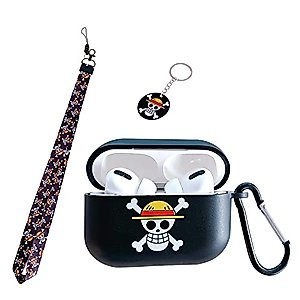 NOLEGA with Anime Lanyard Keychain AirPod Pro Case， Personalised Anime and Unique TPU Process Frosted Soft AirPod Pro Case