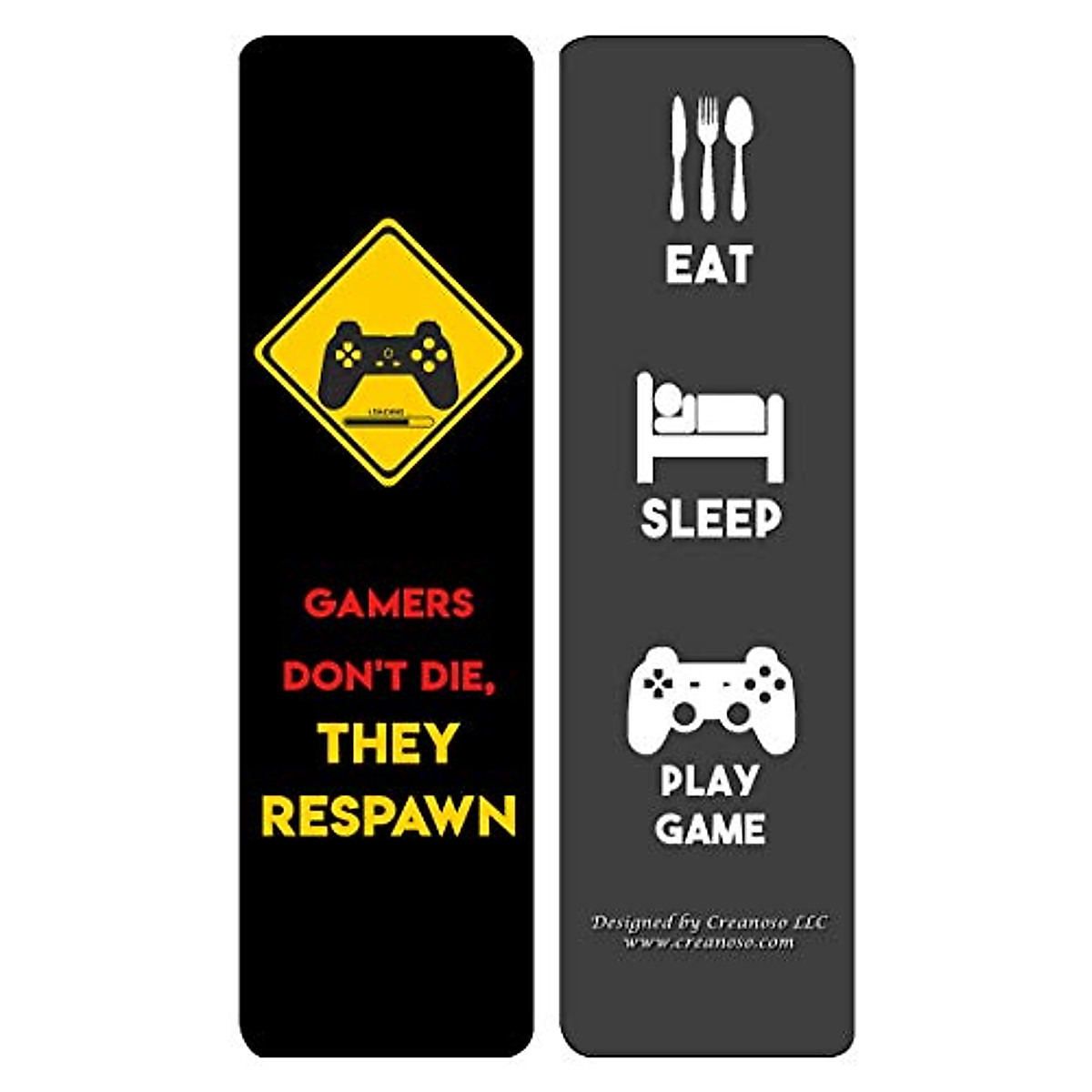 Creanoso Gamer Bookmarks (60-Pack) - Party Favors and Premium Gift Set Ideas for Children, Teens, & Adults – Classroom Teaching Incentives Rewards