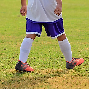 ZVC Kids Soccer Cleats Boys Girls Soccer Shoes Outdoor Firm Ground Youth Football Cleats (Little Kid/Big Kid) Red