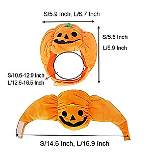 ANIAC Dog Halloween Hat Kitten Pumpkin Cap Puppy Party Cosplay Trick Costume Pet Cute Headgear Festival Head Accessory for Cat and Small Dogs (Small)