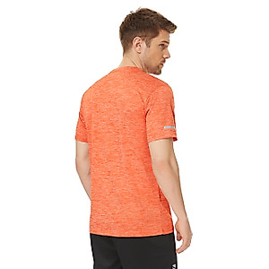 MAGCOMSEN Sports Shirts for Men Dry Fit Crew Neck Quick Dry Cool Lightweight Marathon Tee Hiking Athletic T Shirt Orange L