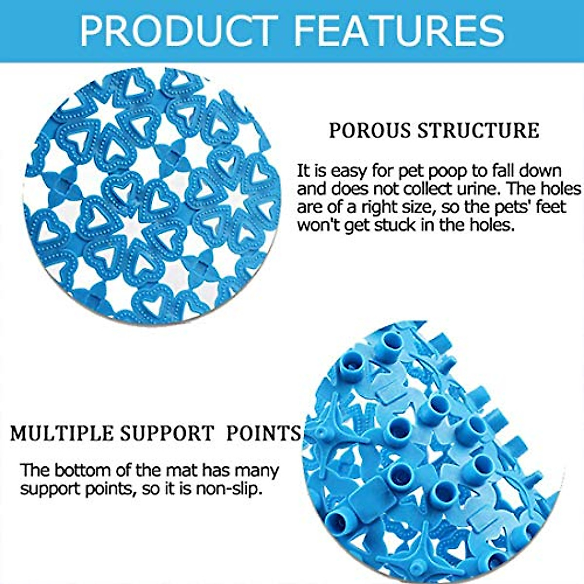 Rabbit Cage Mat Floor Plastic Mats Feet Pads for Pet Cats Dogs Bunny Hamster Rat Chinchilla Guinea Pig (8 Pack)