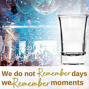 CKB Products - Set of 6 Personalized Shot Glasses, Laser-Etched Engraving, Customized Couples Gifts, House Warming Great for Wedding Favors, Bachelorette Party Decorations, Favors