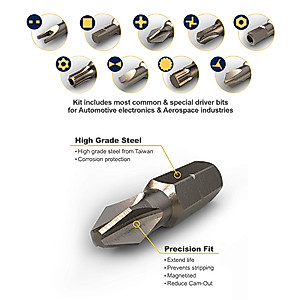 LaBear Drill Chuck Adapter 1/4" Hex Shank to Hold 0.3-6.5mm & LaBear 51-Piece Security Bit Set
