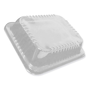 Durable Packaging Dome Lids for 12.63 x 10.5 Oblong Containers, 2.5" Half Size Steam Table Pan Lid, High Dome, Clear, Plastic, 100/Carton
