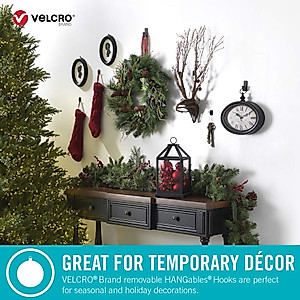 VELCRO Brand HANGables Removable Wall Hooks | Easy-to-Remove Wall Fasteners | Damage-Free, Non-Permanent Hooks | Medium, Holds 3 lbs, Black, 2-Pack