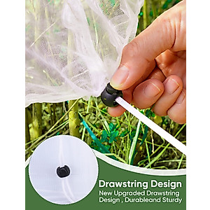Bird Netting for Garden Protection - 4 PACK Garden Netting Pest Barrier with Drawstring,3.3Ft x 2.7Ft Mosquito Net Tomato Protective Cover Garden Plant Netting for cicadas Vegetables blueberry bushes