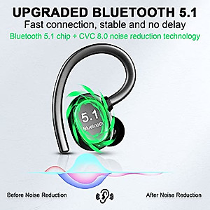 Wireless Earbuds, Bluetooth Headphones for Sports, 50H Playtime Earphones in Ear Noise Cancelling with Hi-Fi Stereo and Built-in Mic Ear Hooks Headphones, IP-X7 Waterproof Running Workout Gym, 2023