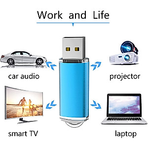 K&ZZ 5 Pack 64GB Flash Drive 64 GB USB Flash Drives USB 2.0 Thumb Drive Gig Zip Drive Stick 64G Flash Memory Stick Jump Drives for PC Laptop, Multicolored