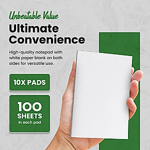 KitchenDine: Memo Pads - Note Pads - Scratch Pads - Writing pads - Server Notepads - 10 Pads with 100 sheets in Each Pad (4 x 6)