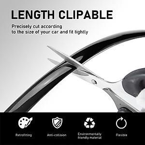 NGHEY Pack-1 Car Chrome Trim Molding, 0.78" x 16.4Ft Body Window Seal Rubbing Strip, Bumper Anti-Collision Strip, Universal for Auto DIY Shiny Self-Adhesive Strip (Bright Black)