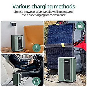 Portable Power Station - 80000mAh Large Capacity, Noiseless,110V/220V/300W AC Port, Water/Dust/Shock Proof Wireless Charging Solar Generator (Solar Panel Not Included), Camping C.P.A.P Emergency