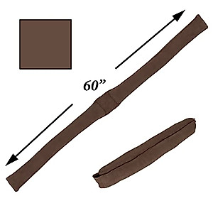Home District French Door Draft Stopper - Weighted Under Door Draft Blocker, Apartment Noise Blocker, Window Draft Dodger, Winter Door Insulation Strip - 60 Inches Long - Chocolate Brown