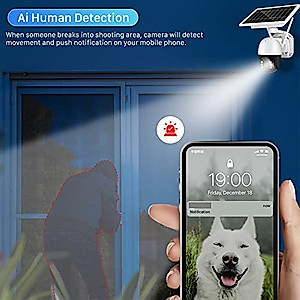 Security Camera Camera 3MP Wifi Solar Camera Outdoor PIR Human Detection Wireless PTZ Camera 30M Color Night Vision 2-Way Audio Home Security IP Camera Surveillance Camera with Spotlight ( Size : 3MP