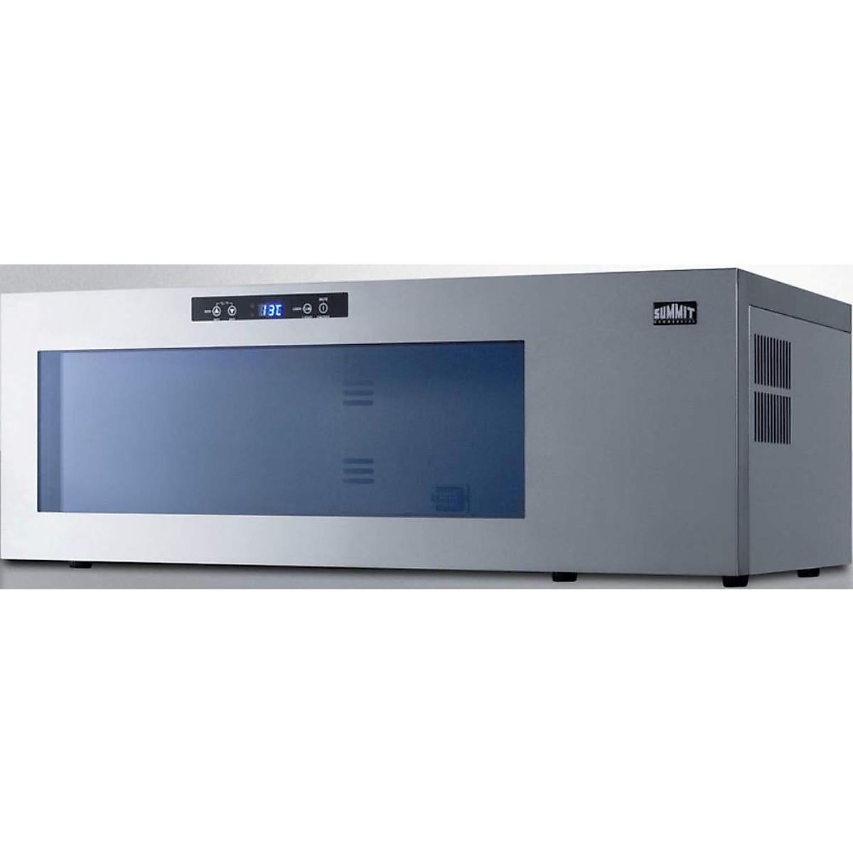 Summit STC6 36 Open Wine Cooler with 6 Bottle Capacity Commercially Approved Digital Thermostat Temperature Alarm LED Lighting Temperature Memory Function in Stainless Steel