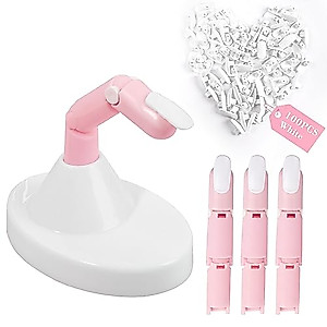 Practice Fingers for Acrylic Nails, Flexible Movable Fake Finger to Practice Fake Nails, 3PCS Adjustable Pink Nail Finger Practice, 1PC White Acrylic Finger Base and 100PCS White Nail Tips with Box