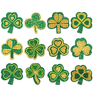 120 Pcs St. Patrick's Day Face Tattoos Shamrock Glitter Face Stickers Clover Temporary Tattoo Kids Body Stickers Three Leaf Shamrock Lucky for St. Patrick's Day Irish Party Costume Accessory