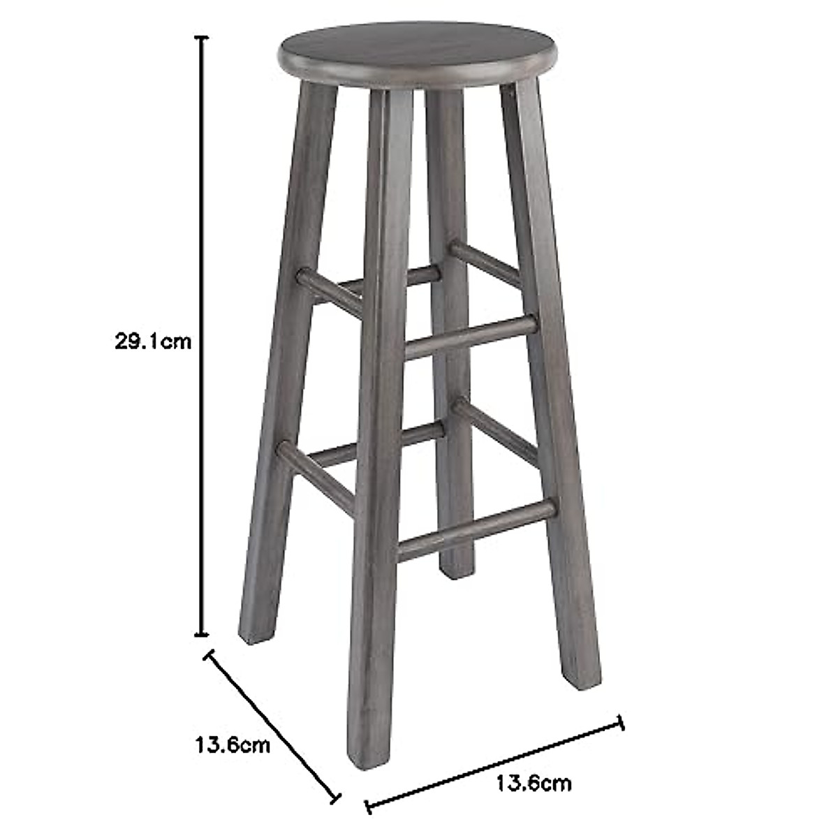Winsome Ivy Bar Stool, 29", Rustic Gray Finish