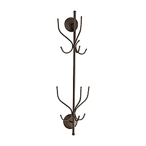 Kings Brand Furniture – Nino Metal 12 Hook Wall Mount Coat & Hat Rack, Pewter