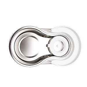 RIZZARI Automatic Pet Waterer, 100% BPA-Free, 4.6L Gravity Stainless Steel Water Dispenser, Large Capacity Water Feeder for Cats and Small and Medium-Sized Dogs (White,Small)