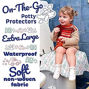 Cadily On-The-Go Disposable Toilet Seat Covers for Kids & Adults: 20 X-Large, Waterproof, Portable, Individually Wrapped Toilet Seat Cover That Completely Covers Any Toilet Planes-Trains-Cars