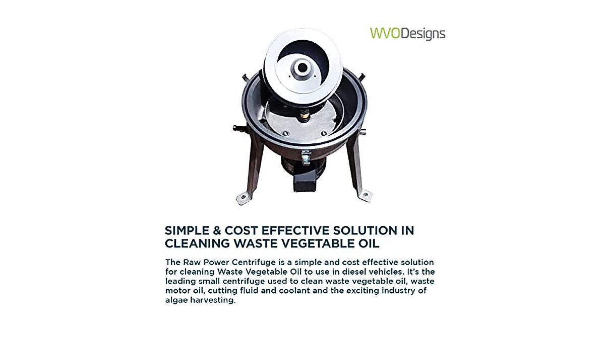 WVO Designs Waste Oil Centrifuge | Clean Waste Oils Fast & Efficiently
