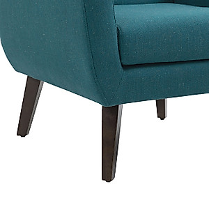 UIXE Accent Chairs Set of 2, Modern Living Room Arm Chair Button Tufted Armchair, Comfy Upholstered Club Lounge Sofa Seat Reading Chair Bedroom Side Seating for Home Office (Turquoise Blue)