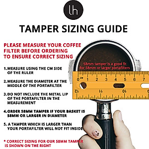 LuxHaus Espresso Tamper - 58mm Calibrated Coffee Tamper for Espresso Machine with Spring Loaded 100% Flat Stainless Steel Base