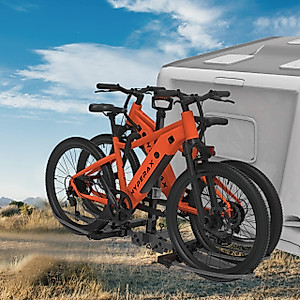 HYPERAX 2023 Volt RV -RV Approved Hitch Mounted 2 E Bike Rack Carrier for RV,Camper,Motorhome,Trailer,Toad with 2" Tow Hitch Receivers - Up to 2X 80lbs eBikes with Up to 5" Fat Tires