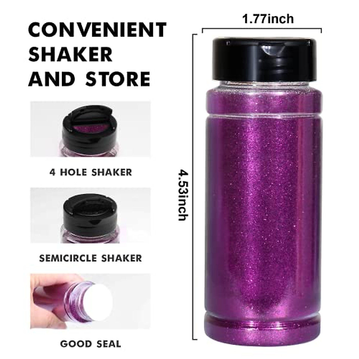 Bazayona Ultra Fine Glitter Powder 3.5oz Multi Purpose Premium Glitter for Arts & Crafts Epoxy Resin Jewelry Making Decoration Weddings Cards Flowers Cosmetic Body Nails Hair - Purple
