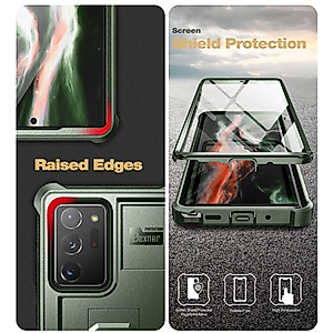 Dexnor for Samsung Galaxy Note 20 Ultra 5G Case, [Built in Screen Protector and Kickstand] Heavy Duty Military Grade Protection Shockproof Protective Cover for Samsung Galaxy Note 20 Ultra, Army Green