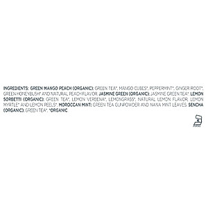 Tea Forte Single Steeps Loose Leaf Green Tea Sampler, Assorted Variety Tea Box, Single Serve Pouches, 15 Count (Pack of 1)