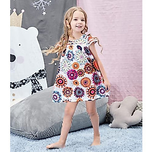 Hipea Toddler Baby Girl Clothes Bohemian Sleeveless Flower Princess Floral Formal Kids Summer Dress Skirt(2-3T)
