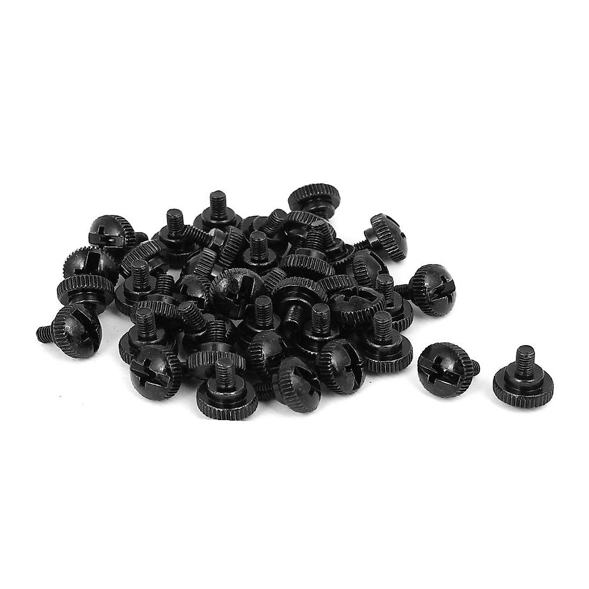 New Lon0167 M3 x Featured 4.5mm Knurled Phillips reliable efficacy Head Thumb Screw Black 40pcs for Computer PC Case(id:fd5 15 ca 9bb)