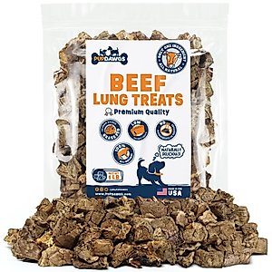 PUPDAWGS Beef Lung Dog Training Treats | Dog Dental Chews | Healthy Dog Treats Training | Low Calorie Dog Treats | Dehydrated Dog Treats Natural | Beef Lung Training Treats for Dogs (16oz Package)