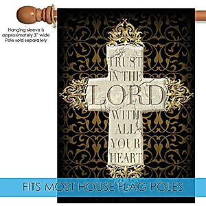 Toland Home Garden 109274 Cross Christian Flag 28x40 Inch Double Sided Christian Garden Flag for Outdoor House Cross Flag Yard Decoration