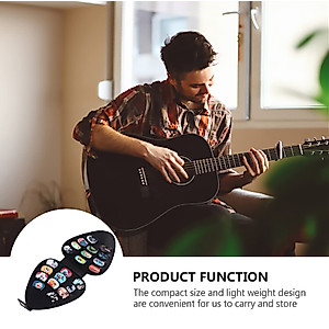 Guitar Pick Holder Case for Acoustic Electric Guitar, Variety Pack Picks Storage Pouch Box, PU Leather Guitar Plectrums Bag, Gift for Guitar Players (Case Only)