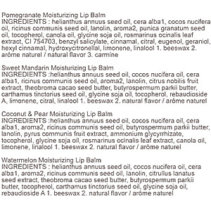 Burt's Bees Gifts, 4 Lip Balm Products, Just Picked Set - Pomegranate, Sweet Mandarin, Coconut Pear & Watermelon (4 Pack)