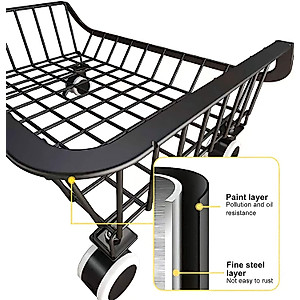 Kitchen Metal Storage Basket with Wheels Stackable Wire Utility Rolling Cart Vegetable Fruit Baskets Rack for Pantry,Potato,Onions,Beverages Storage(6 Tiers)