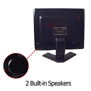 15" CCTV BNC Monitor VGA HDMI AV, 4:3 HD Display LCD Security Screen with USB Drive Player for Surveillance Camera STB PC 1024x768 Resolution Built-in Speaker Audio in/Out