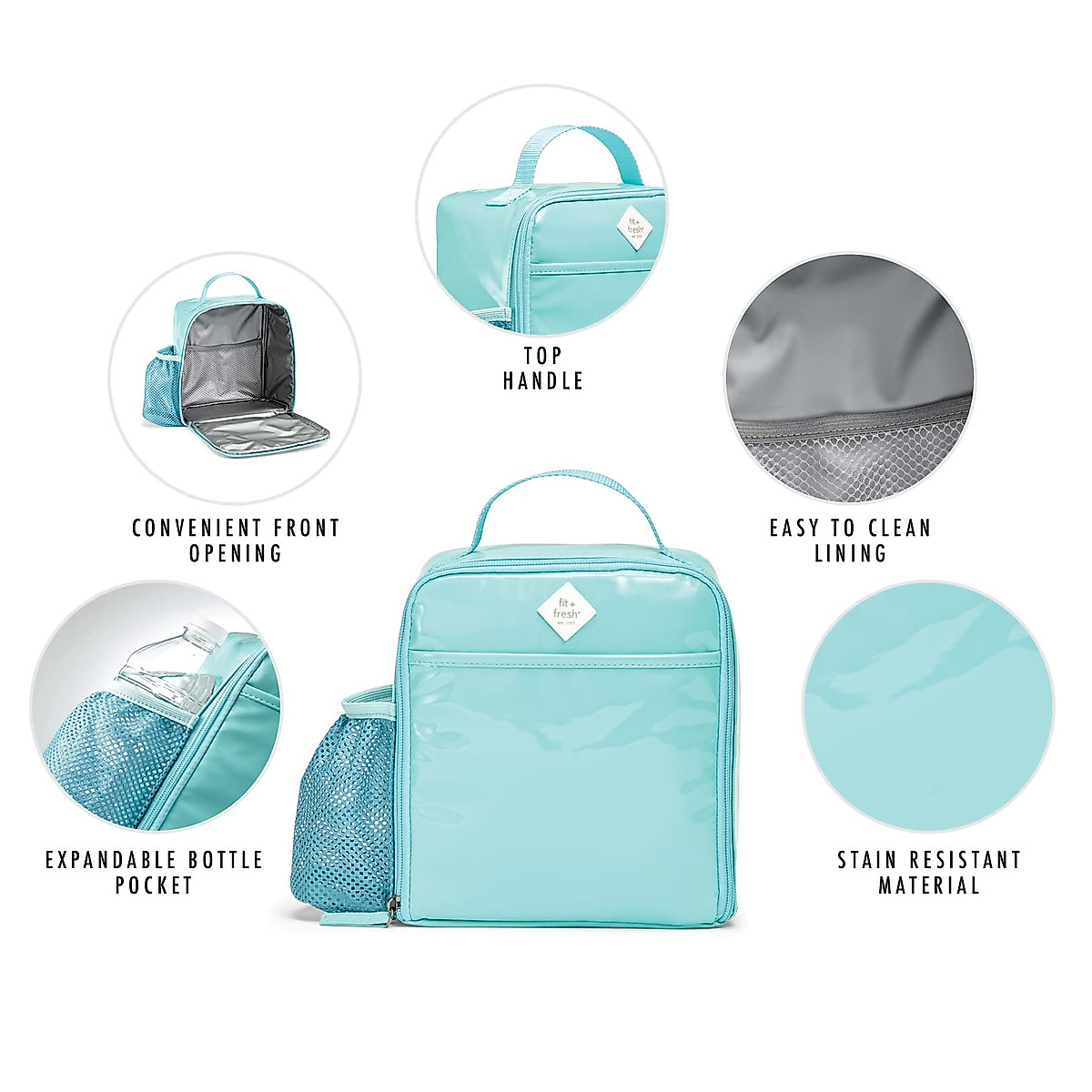 Fit+Fresh DIY Sticker Insulated Lunch Box, Lunch Box - Lunch Bag, Lunch Box for Girls, Lunch Box for Boys, Lunchboxes