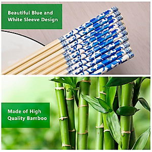 OFCOX Chopsticks Disposable, Disposable Chopsticks, Wooden Chopsticks, Bamboo Chopsticks, Premium Chop Sticks for Japanese Sushi and Chinese Dishes, Individually Wrapped, Solid No Splinter. 25 Pairs