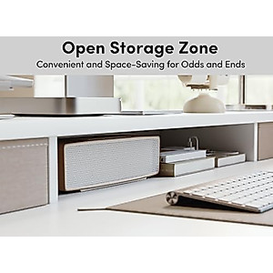 BANTI 40x24 Inch Electric Standing Desk with Double Drawers, Adjustable Height Stand Up Desk, Sit Stand Home Office Desk with Storage Shelf, White Top