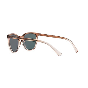 A|X ARMANI EXCHANGE Women's AX4077SF Low Bridge Fit Oval Sunglasses, Transparent Tundra/Rose/Rose Gold Mirrored/Grey, 56 mm