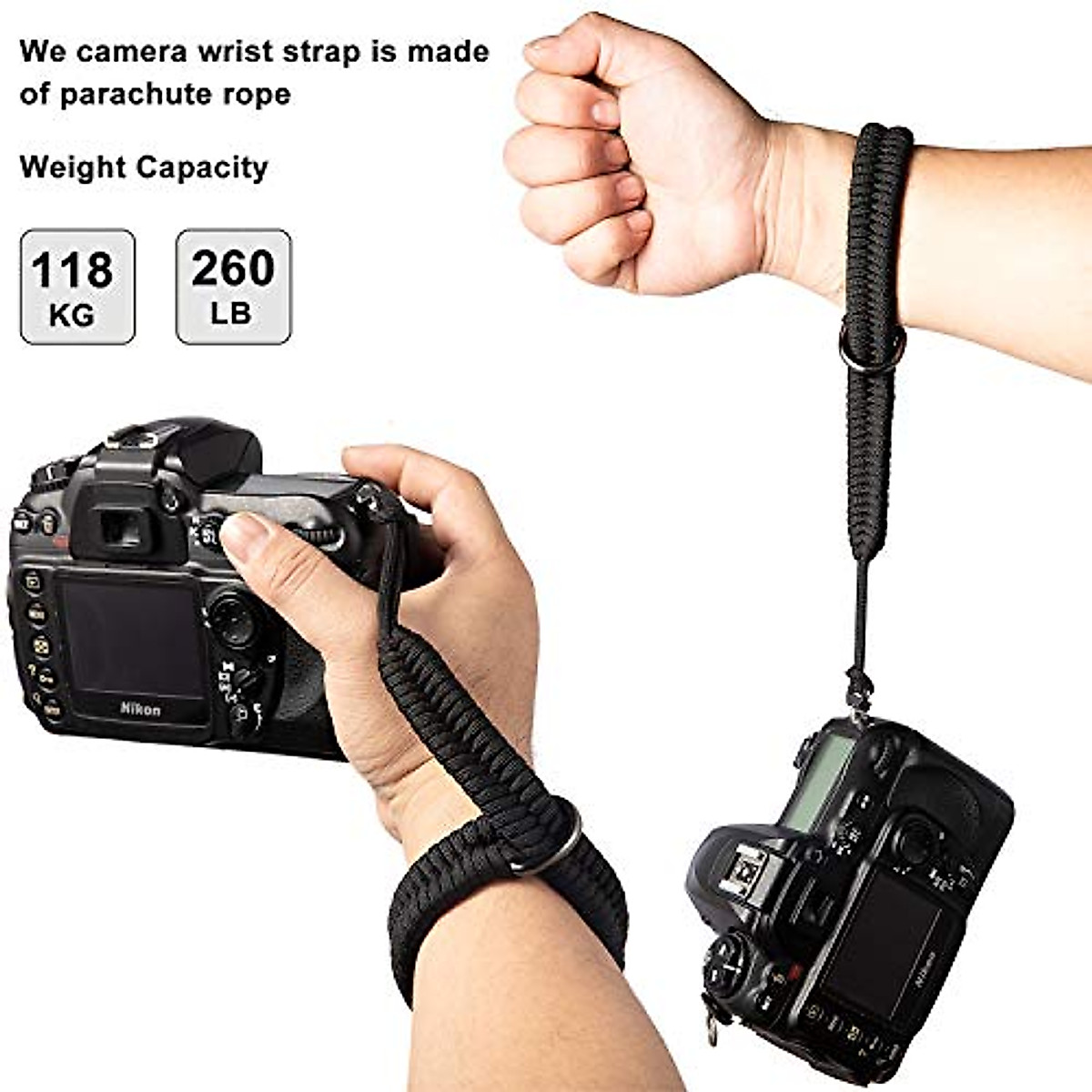 Camera Wrist Strap,1Pack Adjustable Nylon Camera Hand Strap,for GoPro,DSLR,Fuji,Canon and Mirrorless Cameras Photographers Quick Release,Paracord (green)