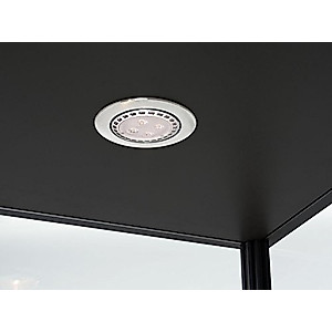 Displays2go 4’ Frameless Glass Showcases with LED Lighting, Adjustable Shelves, Locking, MDF – Black (GTAP48LEDB)